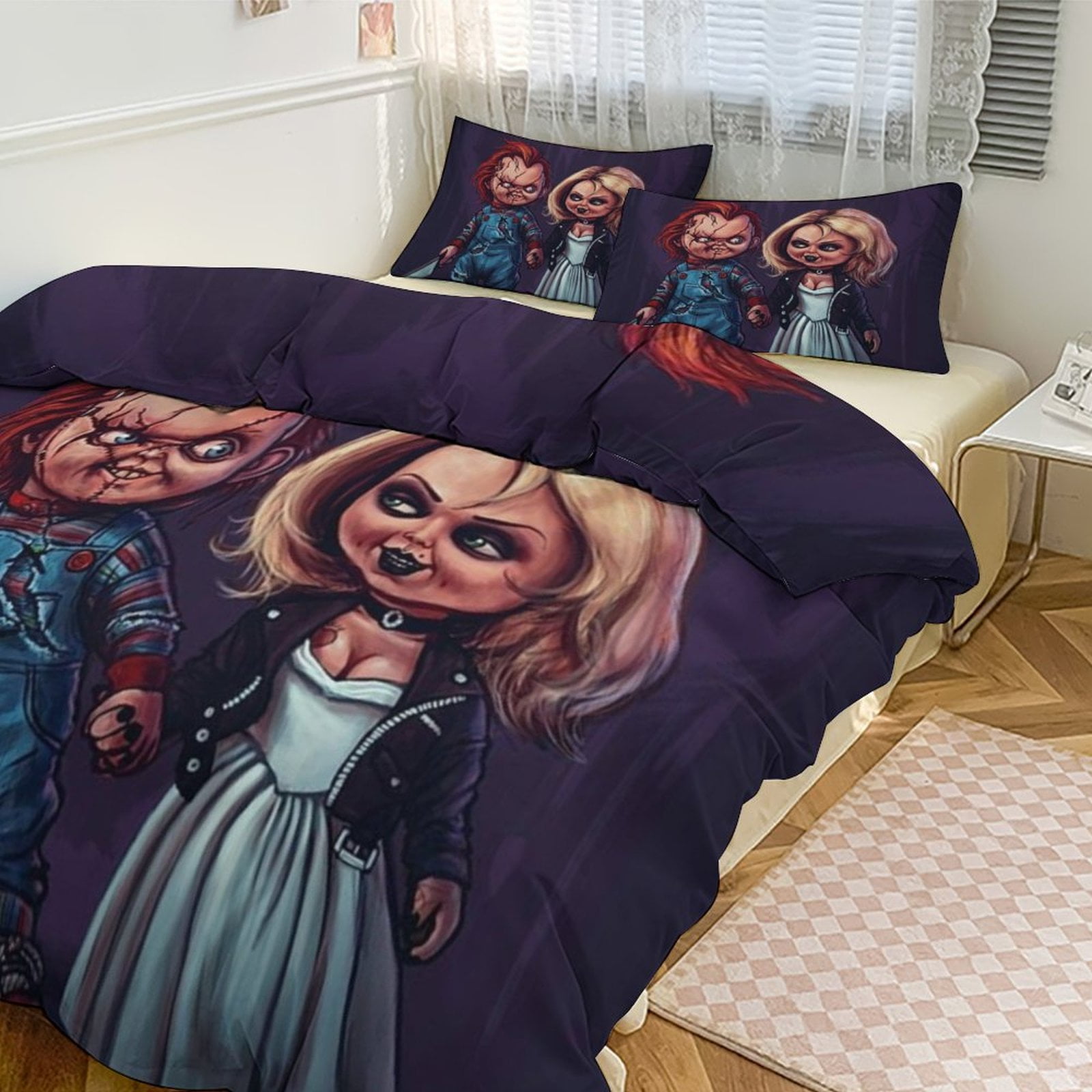 3-Pieces Bedding Duvet Cover Set Chucky Comforter Quilt Set with Two ...