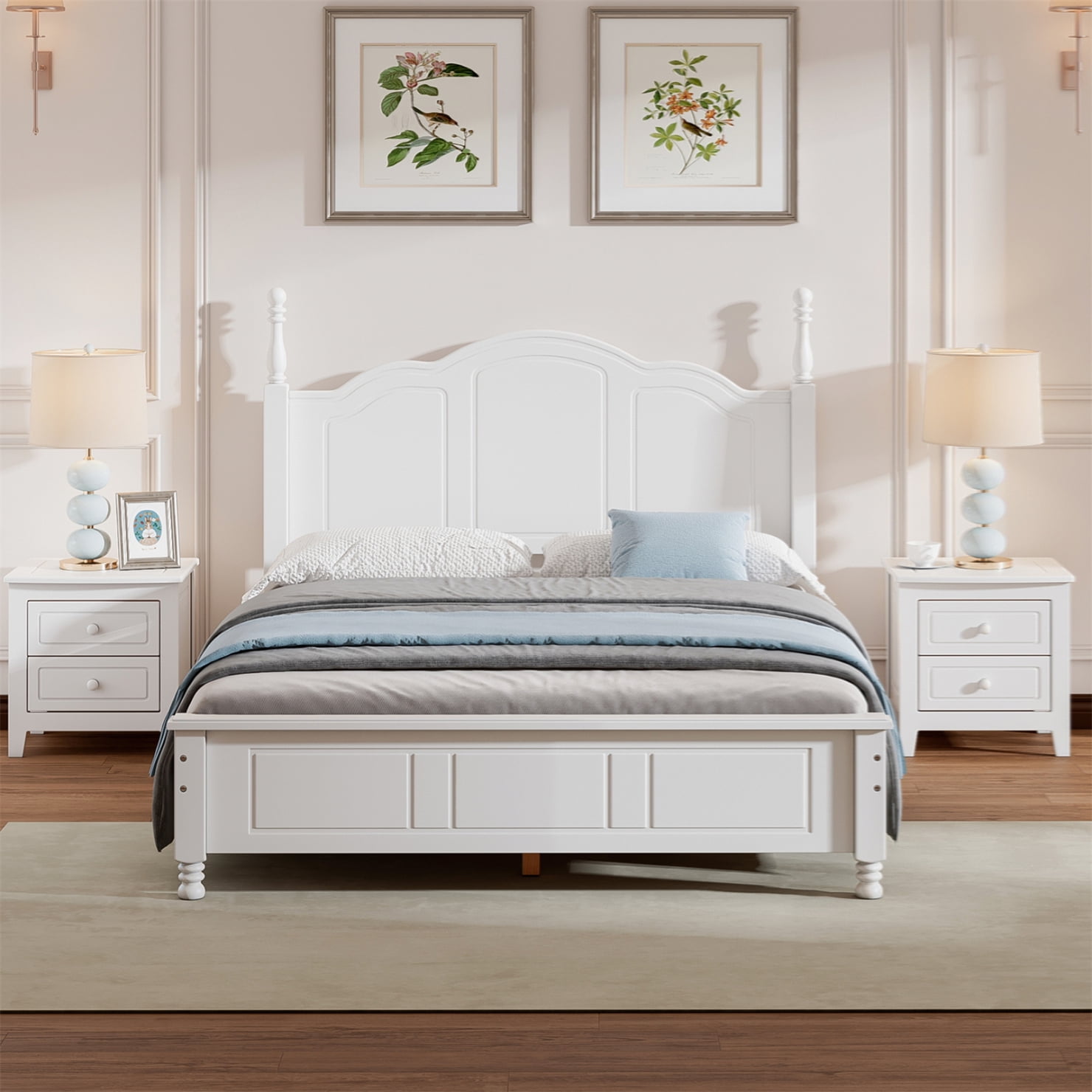 3-Pieces Bedroom Sets, Bedroom Set with Full Size Bed Frame and 2 ...