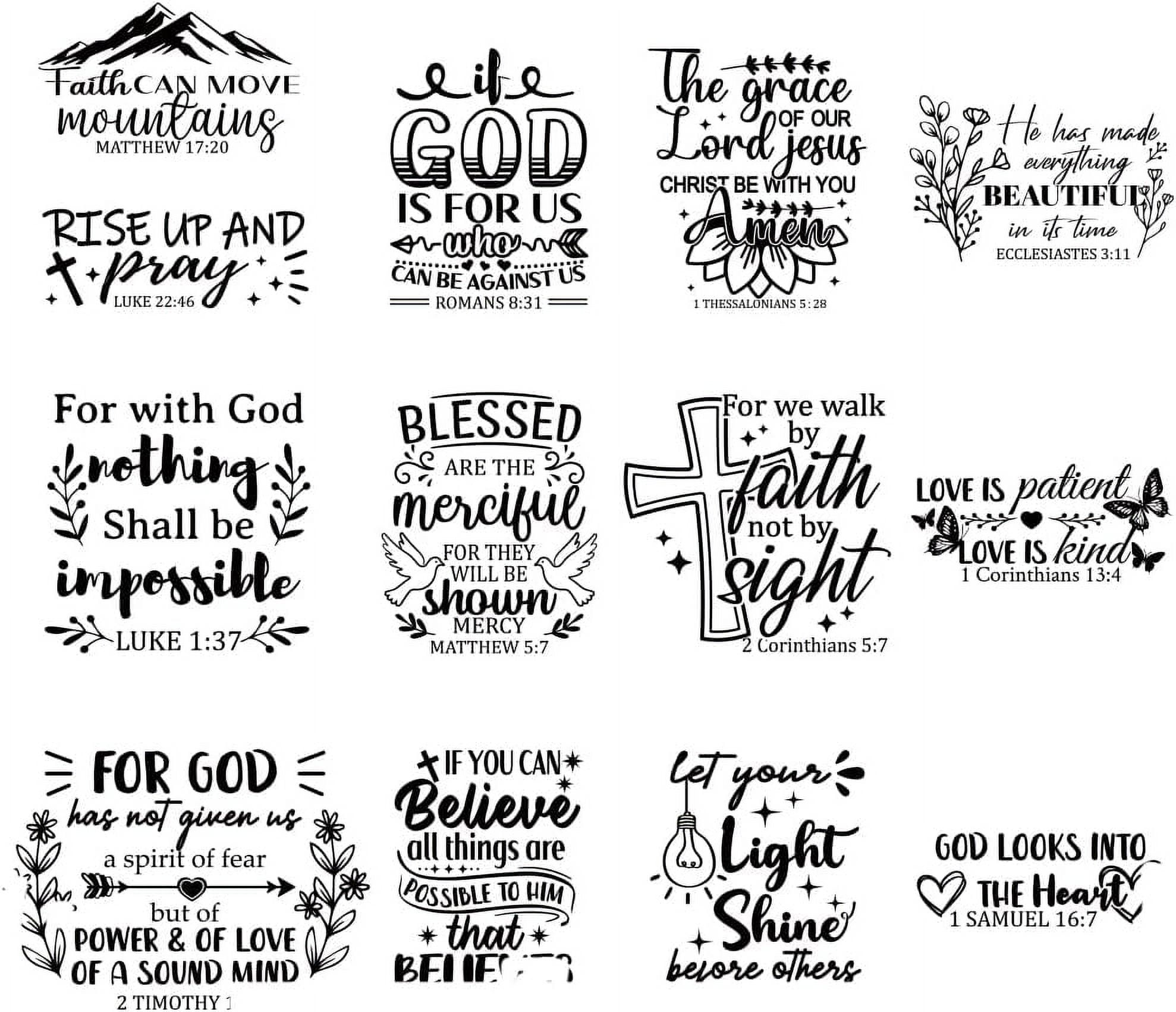 3 Pieces Bible Wall Stickers Inspirational Quotes Religion Wall Decals ...