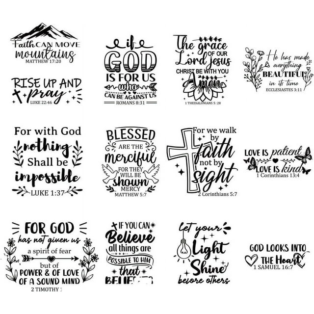 3 Pieces Bible Wall Stickers Inspirational Quotes Religion Wall Decals ...