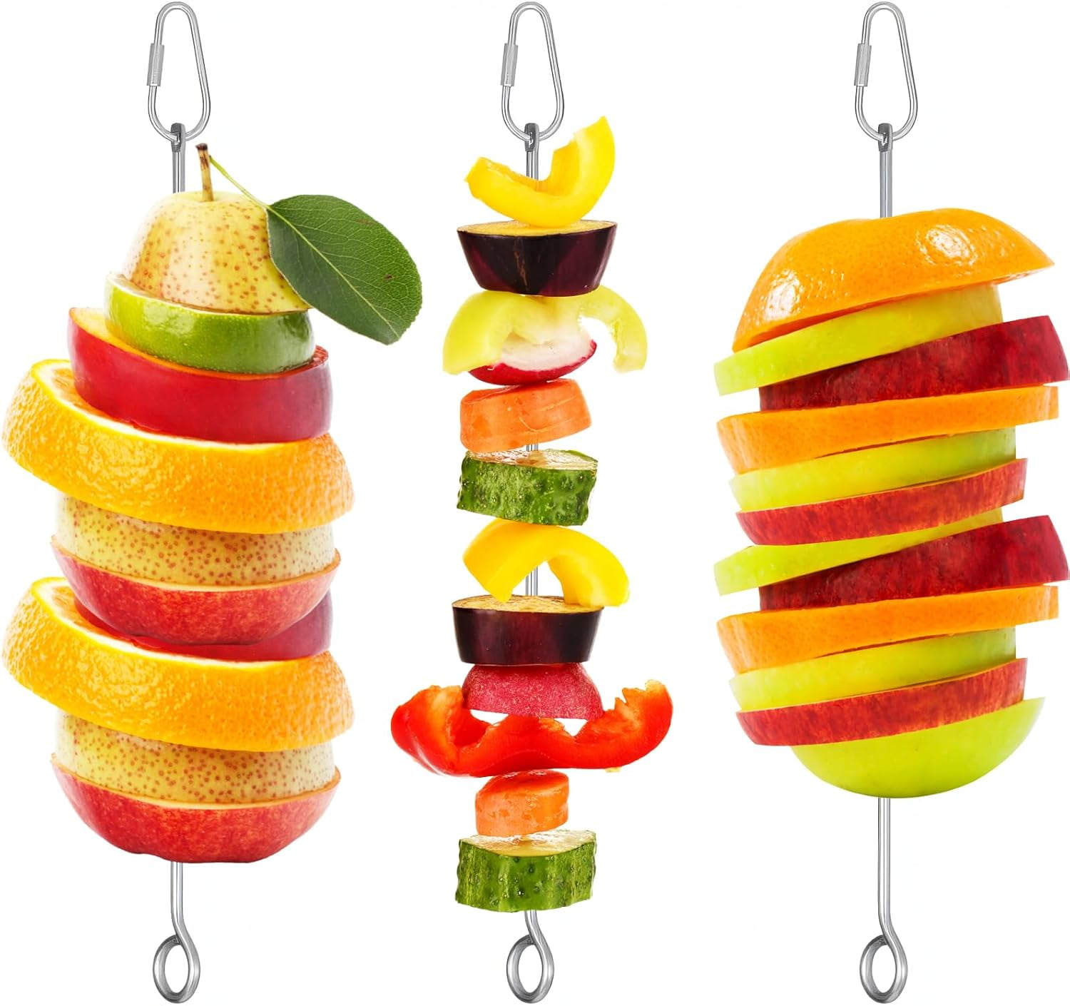 3 Pieces Bird Cage Food Holder Budgie Fruit Holder Bird Food Snacks ...