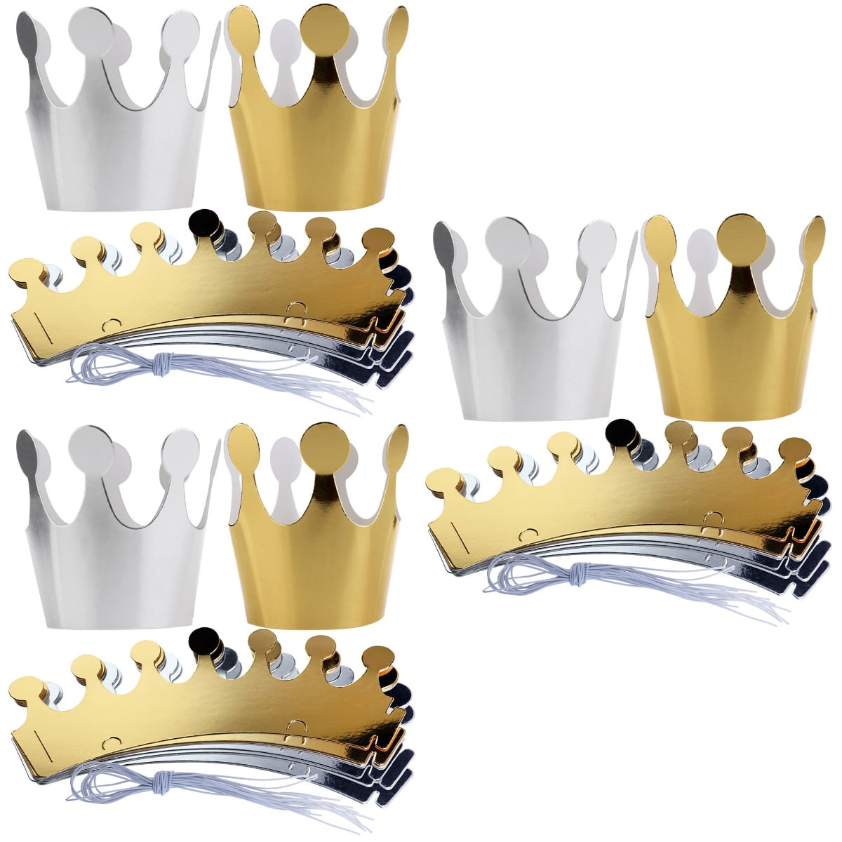3 Pieces Birthday Party Hats Crown Paper Crowns Children Gold Decor ...