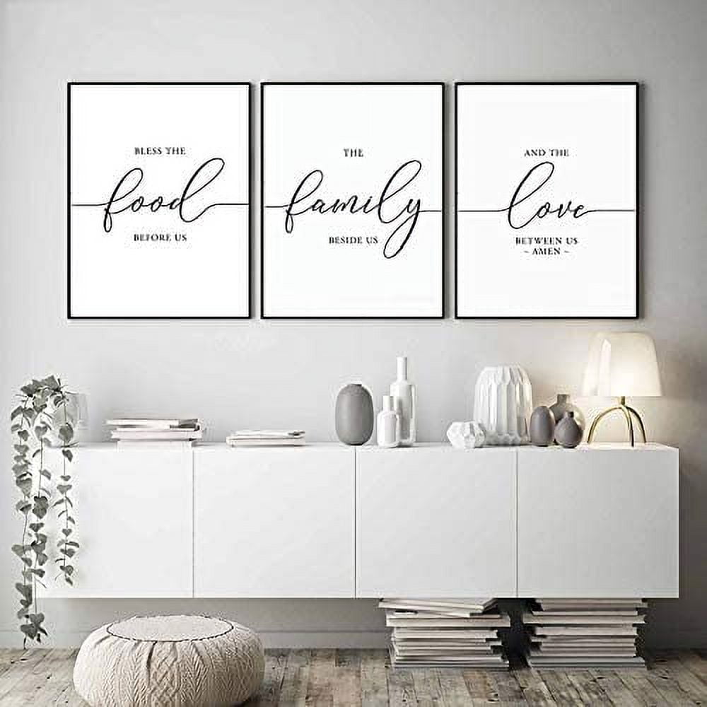 Bless The Food, Family & Love - 3-Piece Dining Room Canvas Art Prints ...
