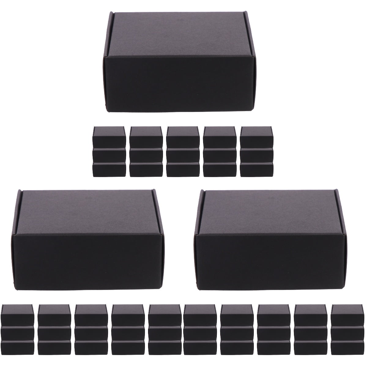 3 Pieces Boxes Black Mailing Carton Packaging Cardboard for Business ...
