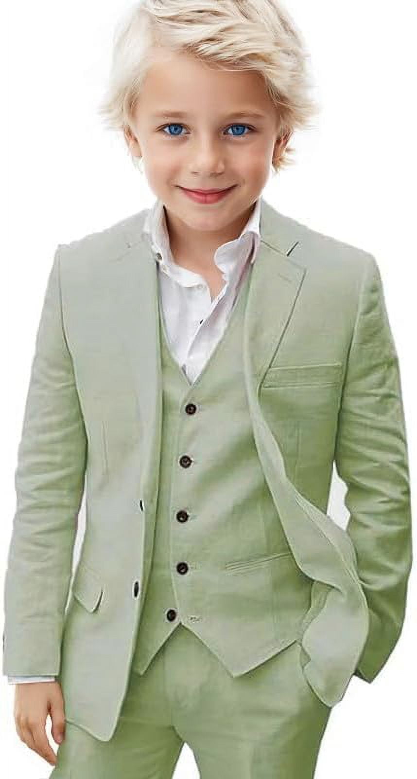 3 Pieces Boys' Suit Linen Slim Fit boys Suits Summer Beach Wedding ...