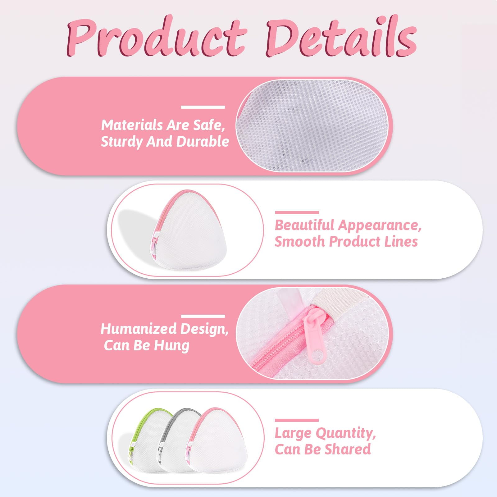 3 Pieces Bra Washing Bag for Laundry Mesh Wash Bag Laundry Bags ...