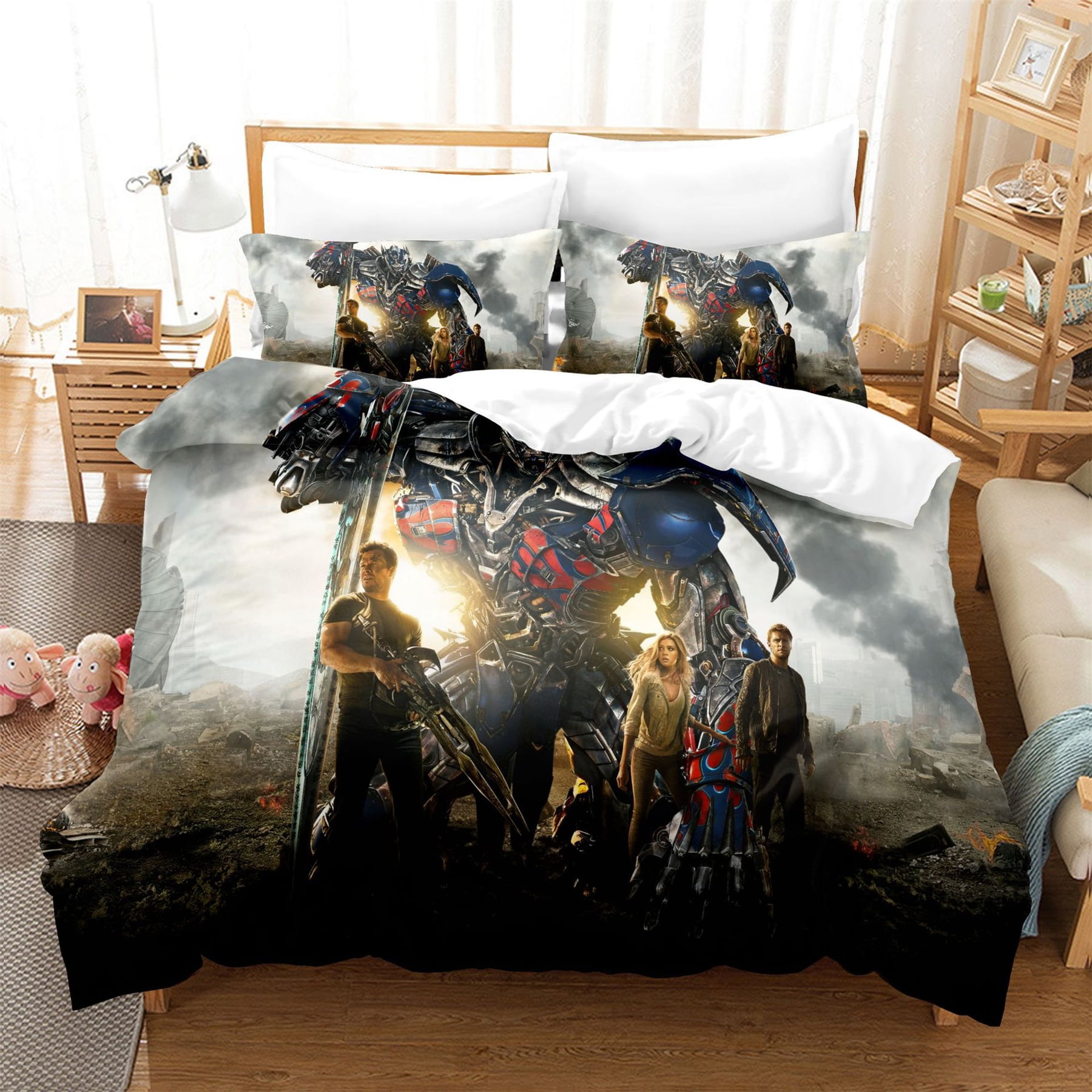 3 Pieces Bumblebee Optimus Prime Bedding Set Light-Weight Quilt Cover ...