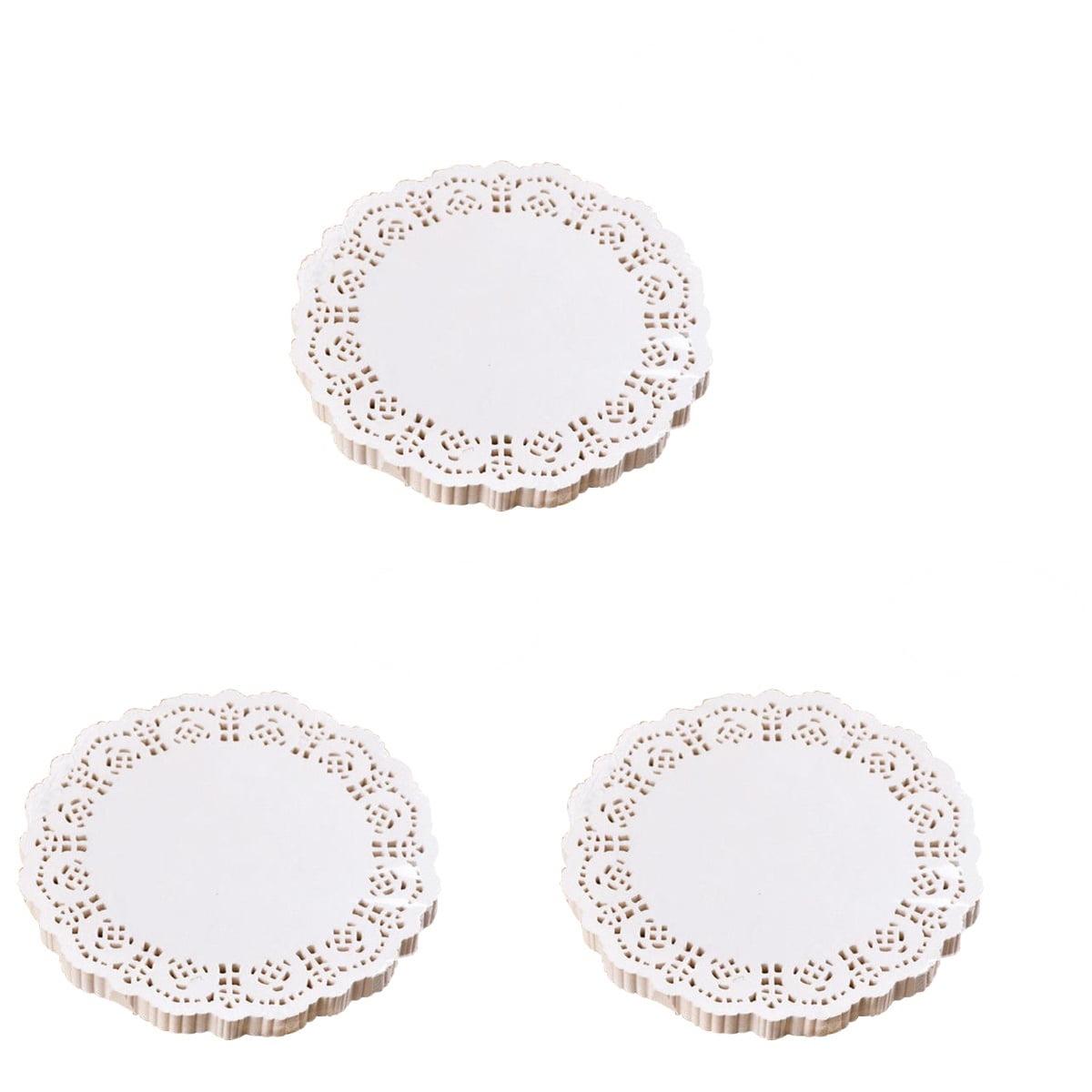 3 Pieces Cake with Clear Lids Paper Doilies Round Packaging Pad ...