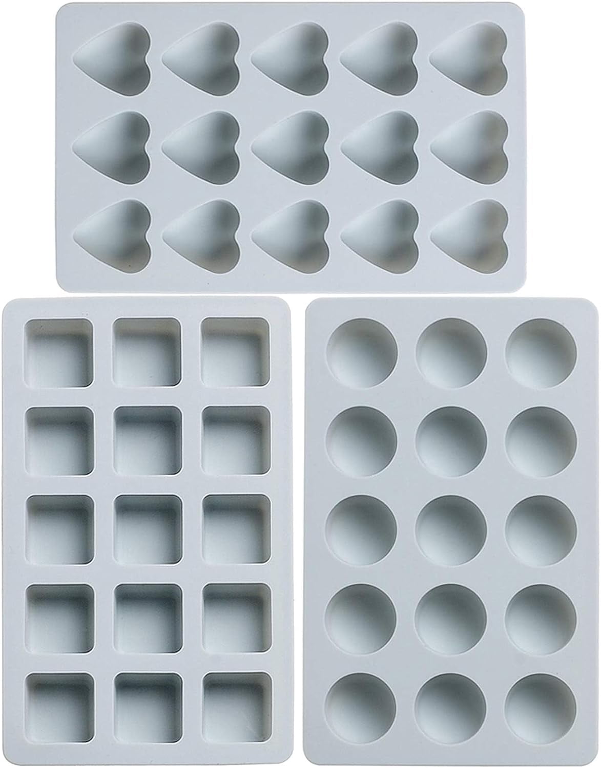 3 Pieces Candy and Chocolate Silicone Molds Set Non-stick Including ...