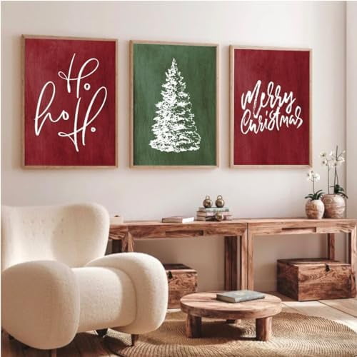 3 Pieces Canvas Art Prints Christmas Poster Painting Wall Pictures ...