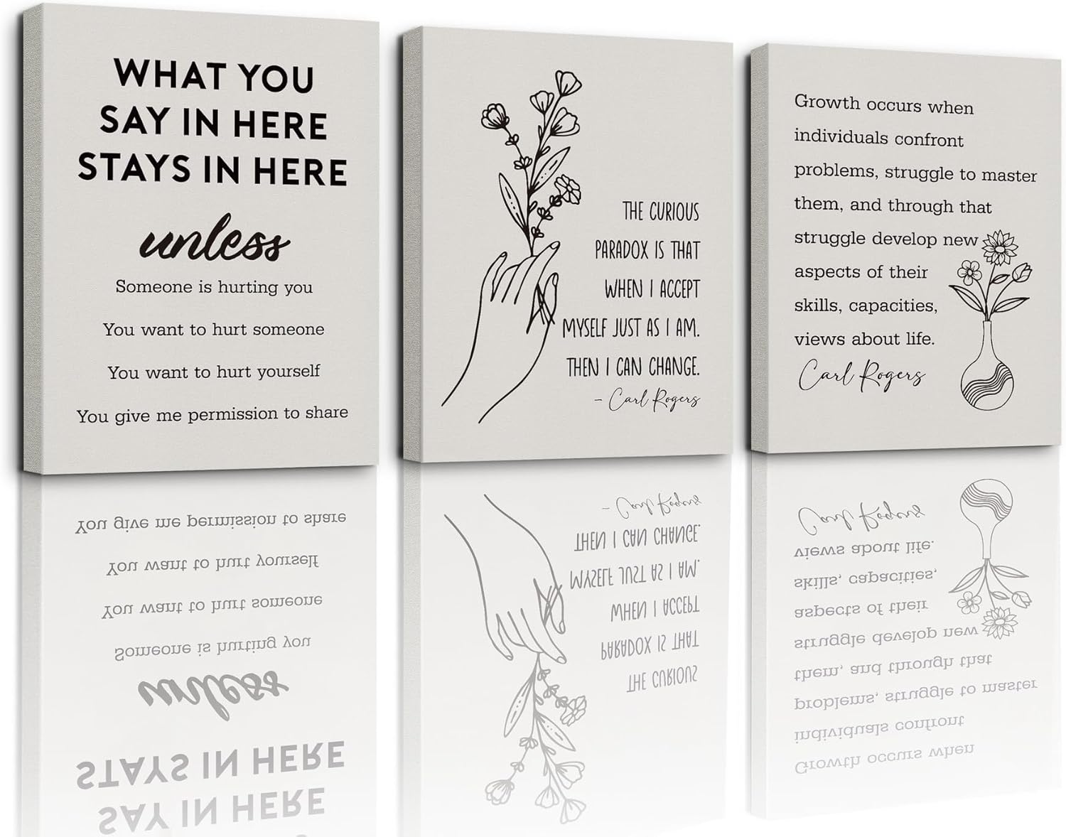 3 Pieces Canvas Wall Art, Psychotherapy Canvas Poster, Counseling Room ...