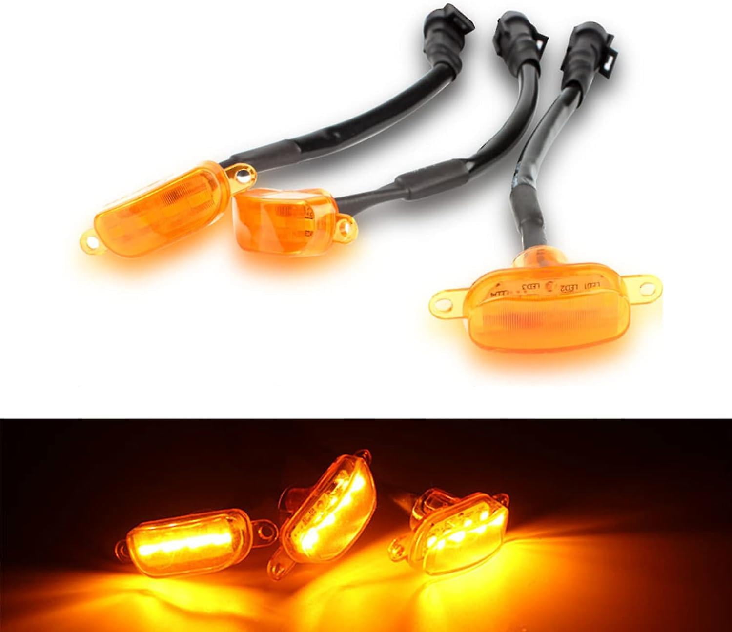 3 Pieces Car Led Grille Lights, Fit For 2004 2019 Ford F150 F250 F350 Raptor 2013 2018 Dodge Ram ...