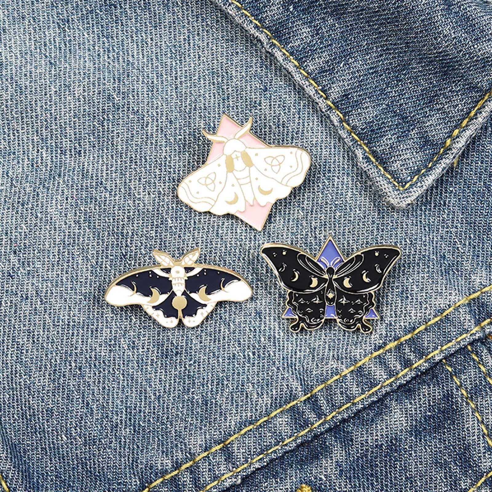 3 Pieces Cartoon Butterfly Moth Enamel Pins Set/ Steampunk Decoration ...