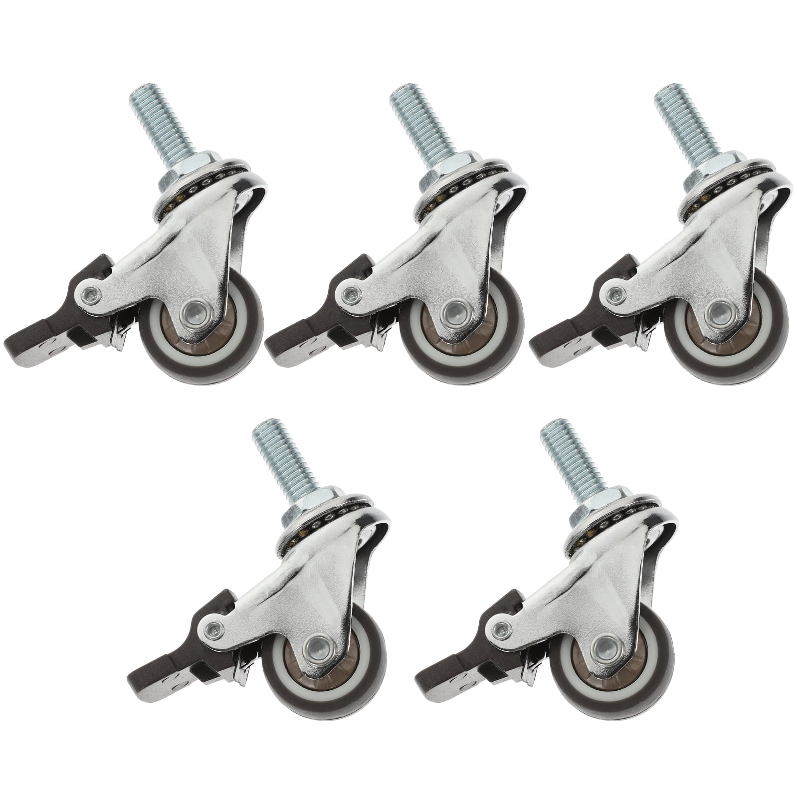 Set of 3 Grey Caster Wheels with Brake for Wagon and Office Use ...