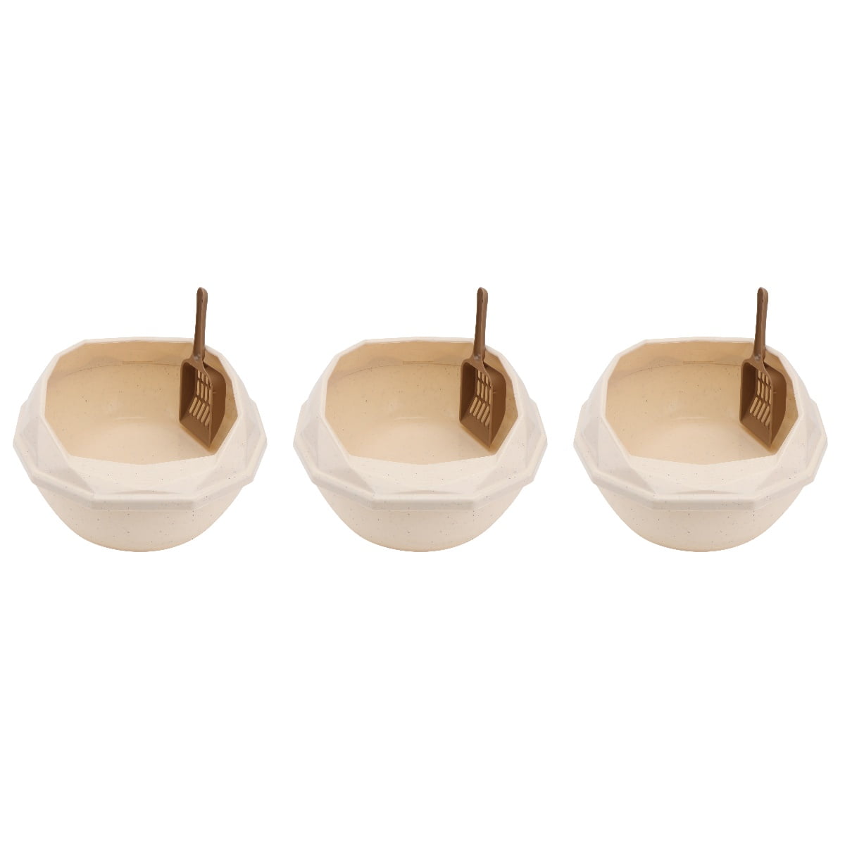 3 Pieces Cat Basin Environment-friendly Litter Box Dot Pattern ...