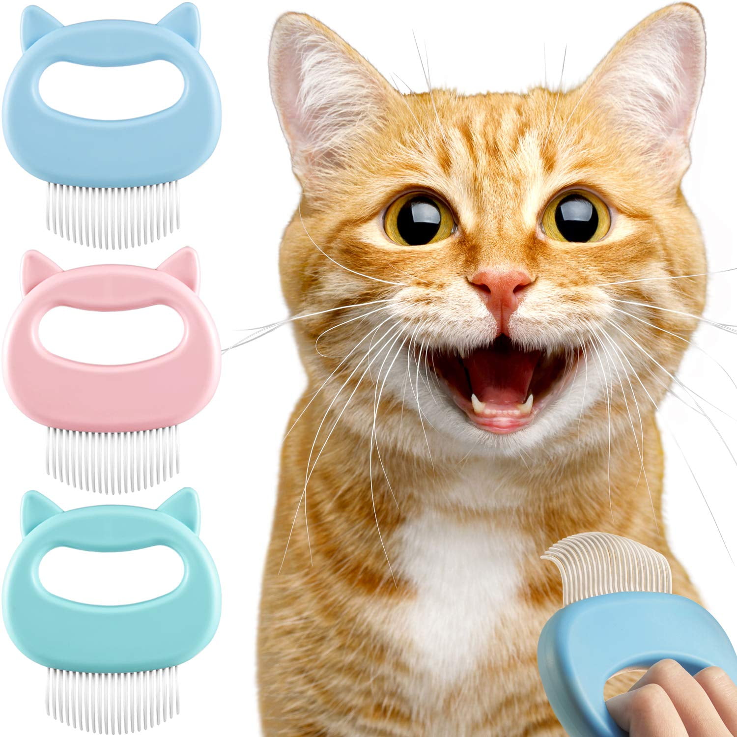 3 Pieces Cat Comb Pet Hair Removal Comb Cat Massage Comb Pet Hair ...
