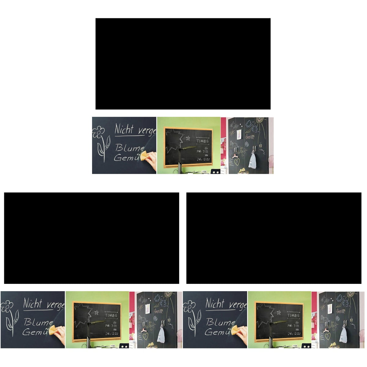 3 Pieces Chalk Roll Waterproof Chalkboard Sticker Wide Chalkboard Paper ...