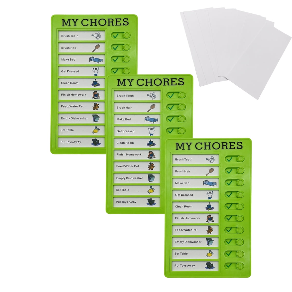 3 Pieces Chore Chart For Kids,Portable Chore Chart Memo Plastic Board - Detachable Message Board ...