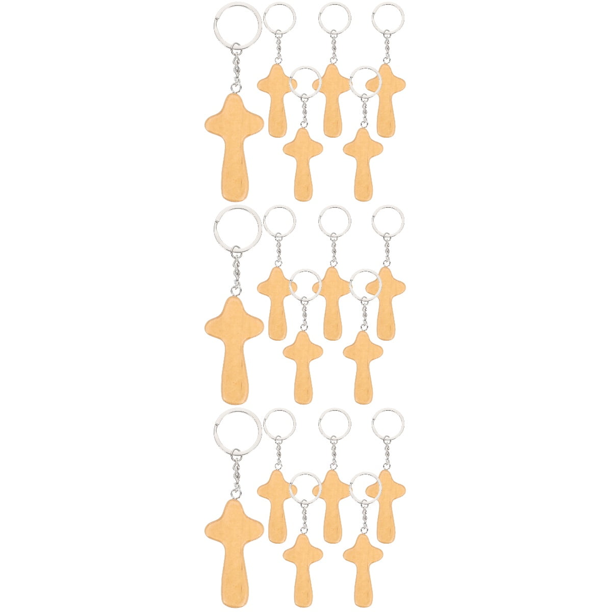 3 Pieces Christian Key Ring for Men Wood Cross Miss Lovers - Walmart.com