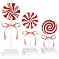 3 Pieces Christmas Table Decorations Wood Candy Set, Red Christmas ...