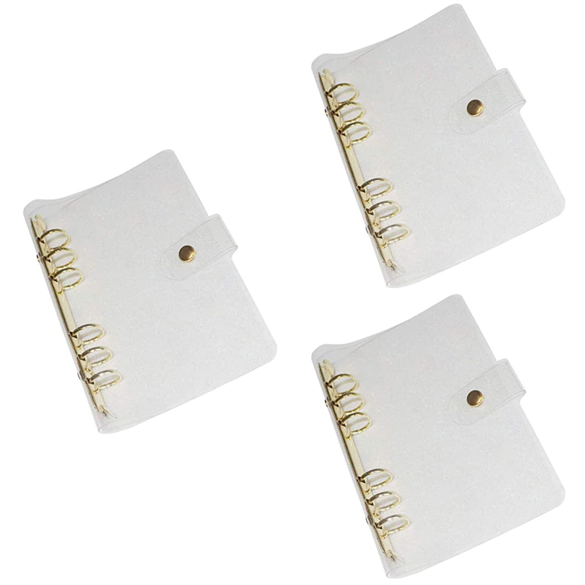 3 Pieces Clear Binder Refillable Planner Binders Note Pads 6 Ring Book ...