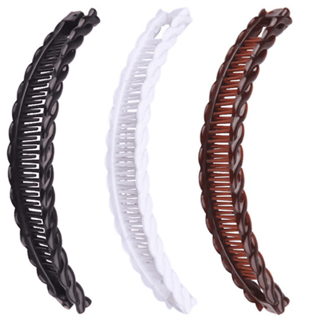 3-Piece Clincher Combs Set: Banana Clips, Fishtail Hair Clamp Accessory ...