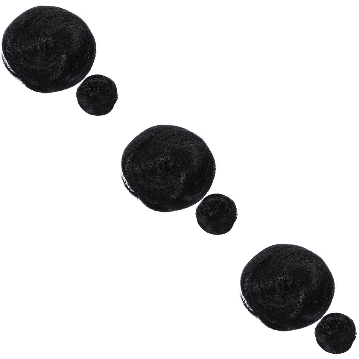 3 Pieces Clip Wig Tiara Curly Wig Updo Hairpiece Bun Donut Chignon Hair ...