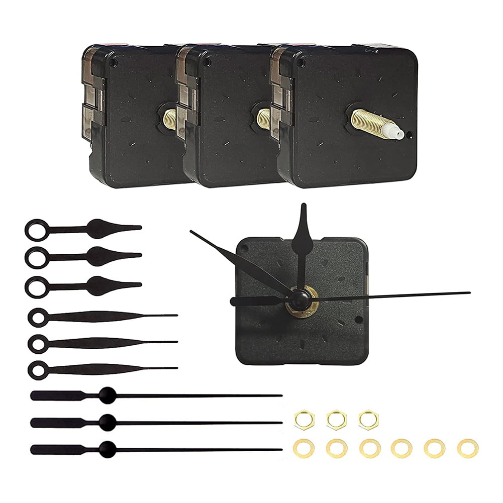 3 Pieces Clock Movements DIY Wall Clock Battery Operated Mechanism ...
