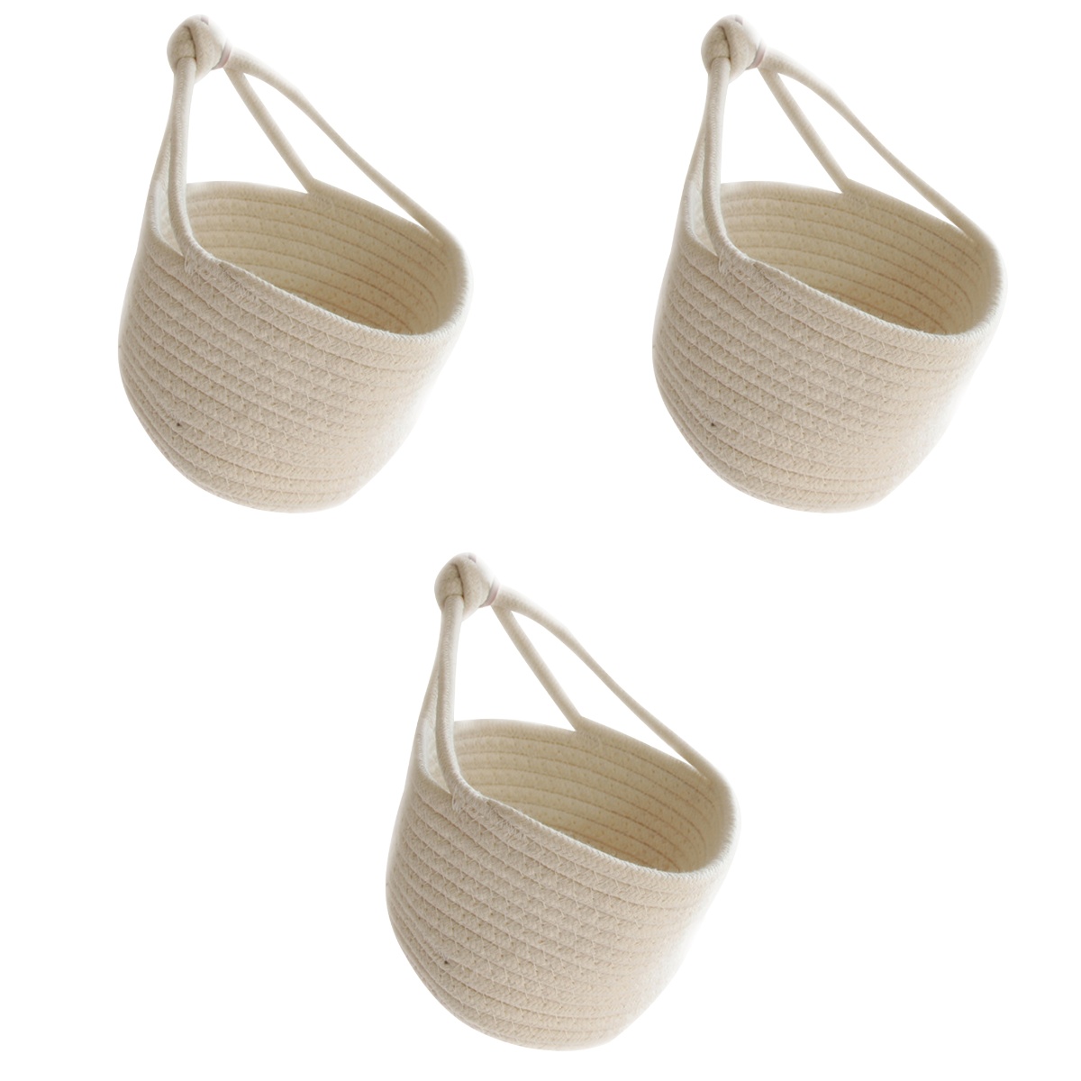 3 Pieces Coat Hangers Storage Basket Container Toy Storage Bin Hanging ...