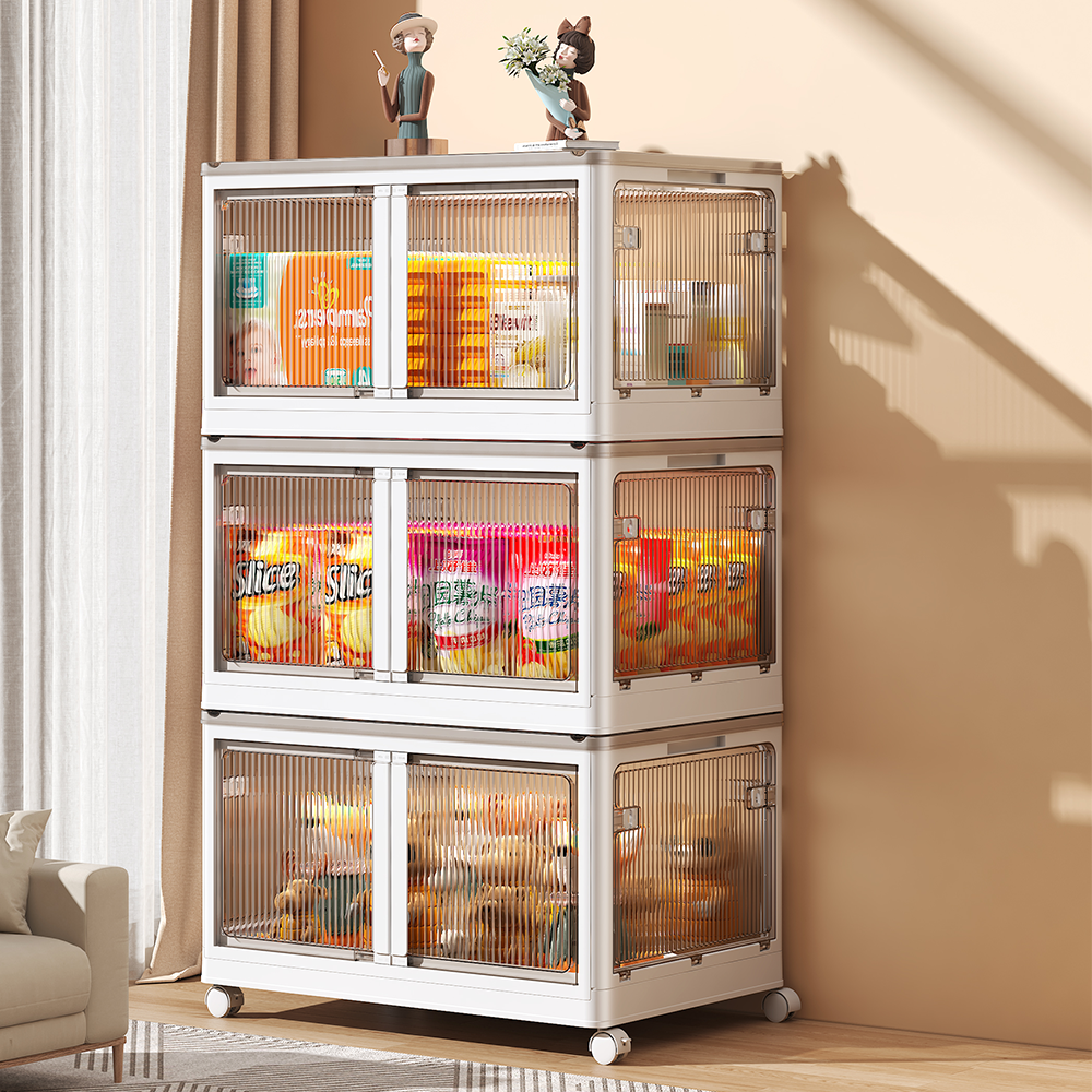 3 Pieces Collapsible Storage Bins Stackable Closet Organiser Containers ...