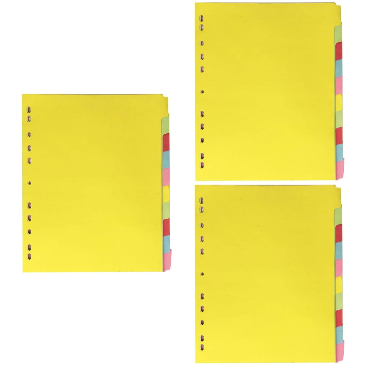 3 Pieces Color Sort Paper Separators Notebook Dividers Three Index ...