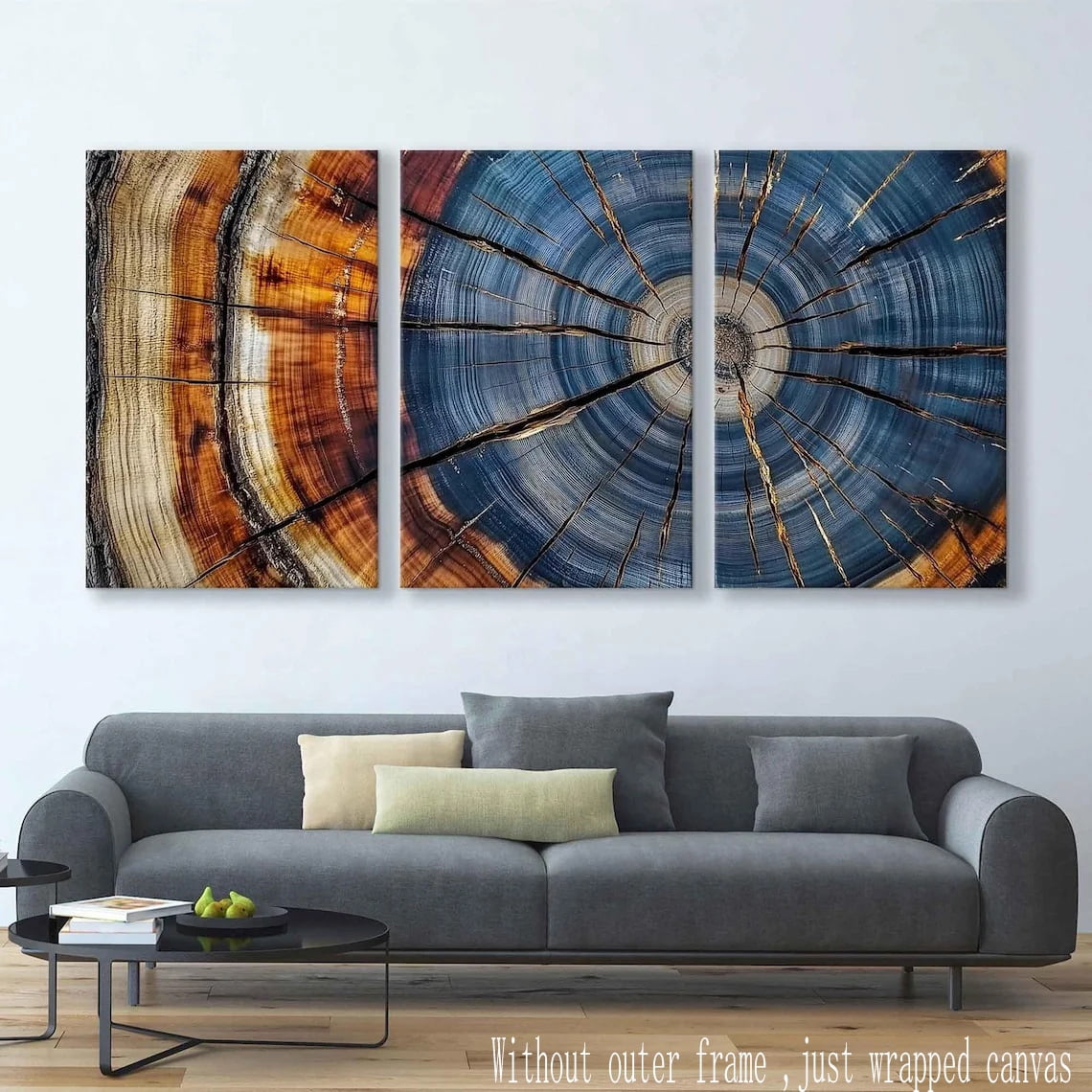 3 Pieces Colorful Tree Rings Poster Brown Beige Tree Ring Prints Canvas ...