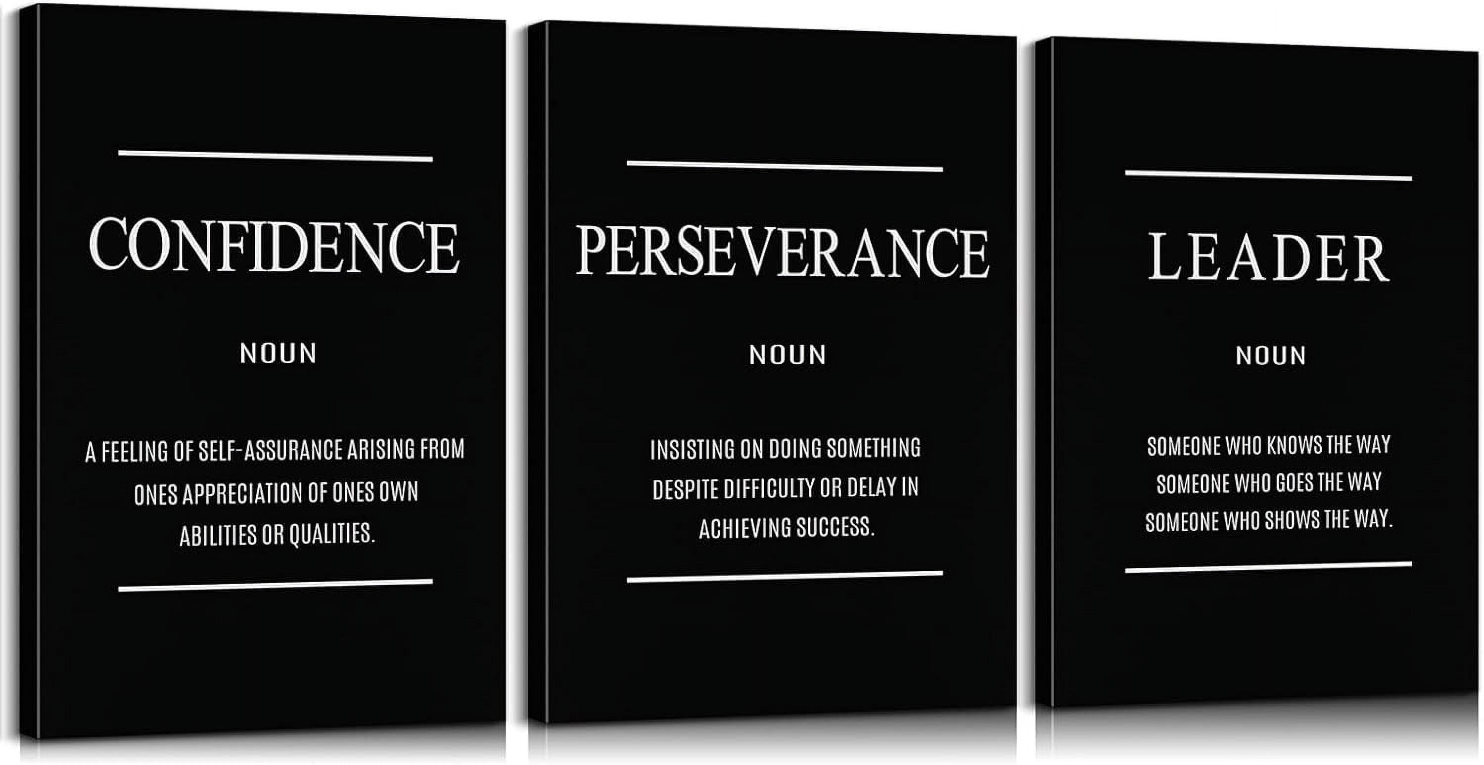 3 Pieces Confidence Motivational Canvas Wall Art Perseverance Positive ...