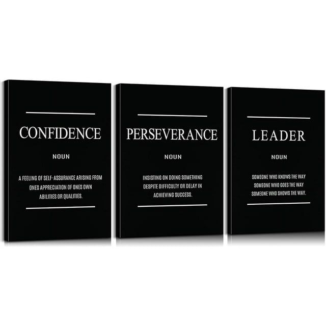 3 Pieces Confidence Motivational Canvas Wall Art Perseverance Positive ...