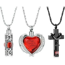Anavia Cremation Heart Urn Necklace Love Heart Angel Wing Locket Ashes Jewelry for Women Men Keepsake Pendant Memorial Locket Ash Holder Walmart