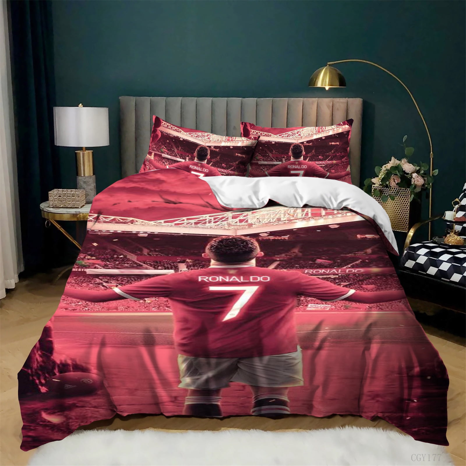 3 Pieces Cristiano Ronaldo Duvet Cover Set All Season Super Soft ...