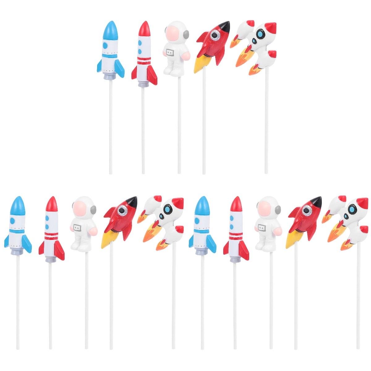 3 Pieces Cupcake Space Theme Decorations Astronaut Ornaments Rocket ...