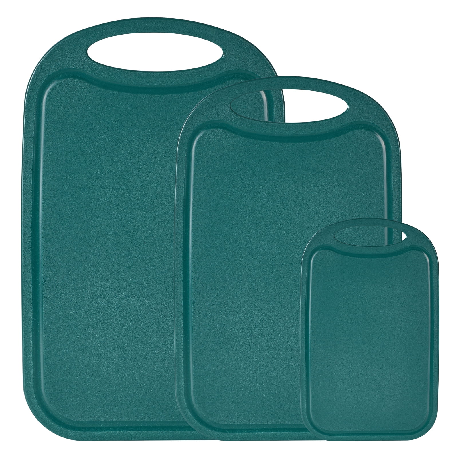 3 Pieces Cutting Boards, Green Plastic Non-Slip Chopping Block, BPA ...