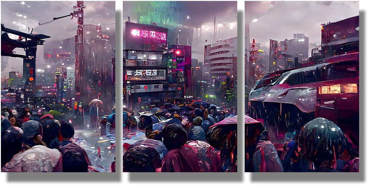 3 Pieces Cyberpunk Girl's Wall Decor for Living Room Decor Gas Mask ...