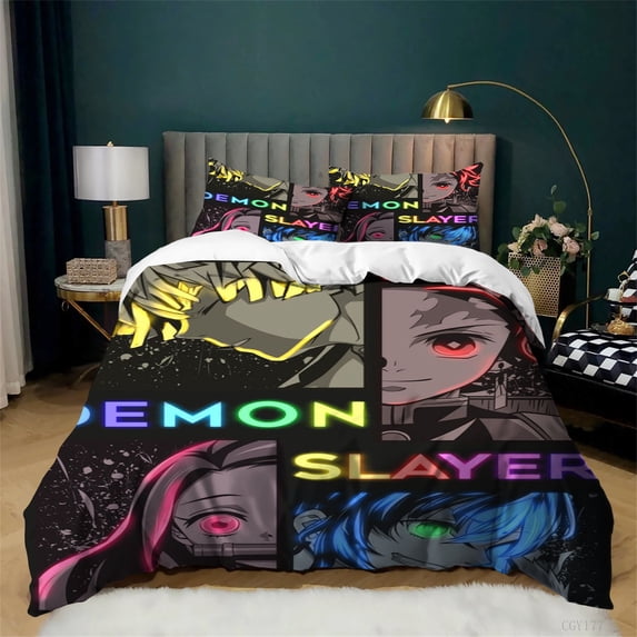 3 Pieces Demon Slayer Duvet Cover Set,Soft Comfortable Bedding Set All ...