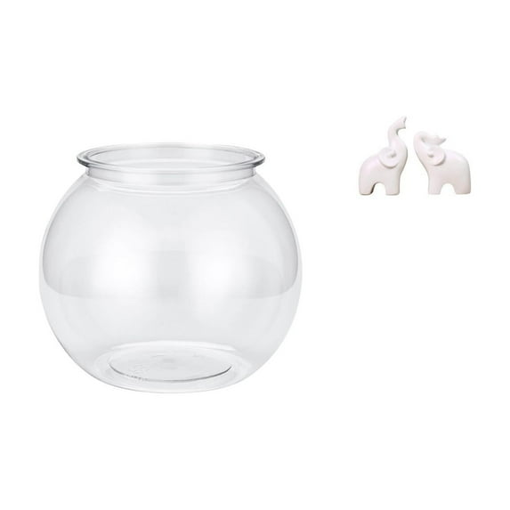 3 Pieces Desktop Aquarium Tank Elephant Sculpture Fish Bowl Vase ...