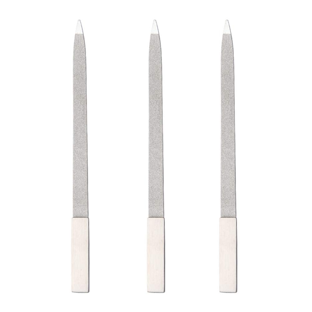 3 Pieces Diamond Nail File Stainless Steel Double Side Nail File Buffer ...