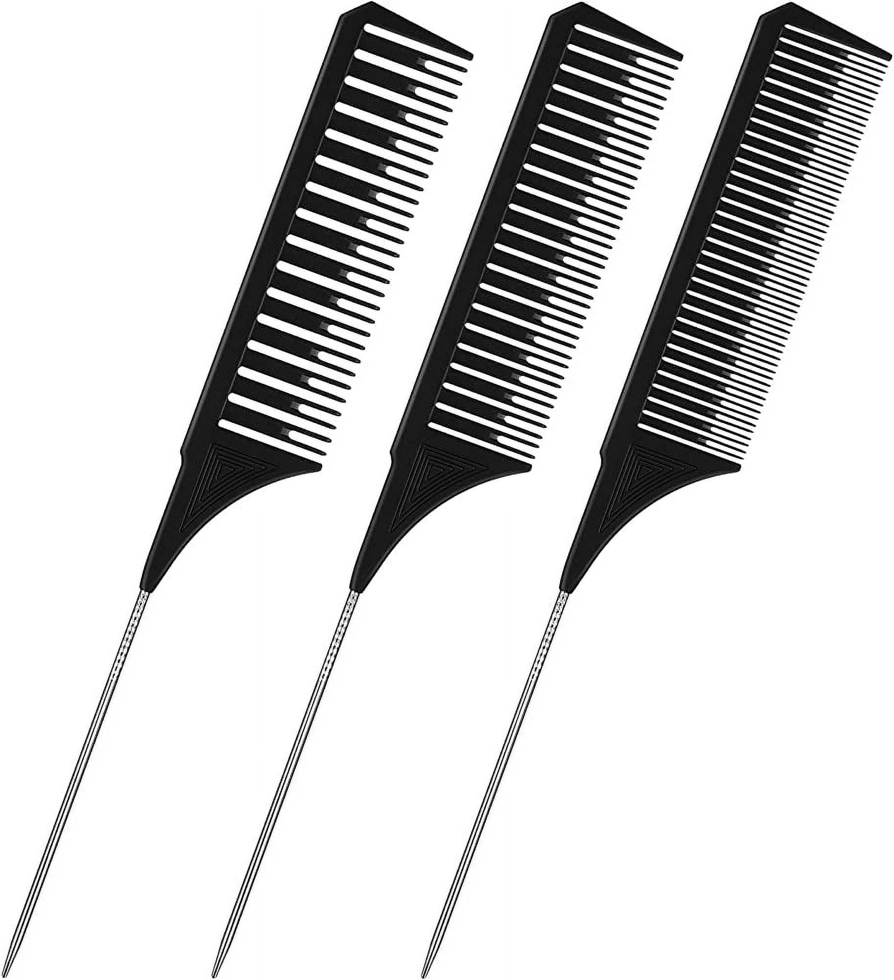 3 Pieces Different Sizes Highlighting Comb Set Weaving Hair Comb Nylon ...