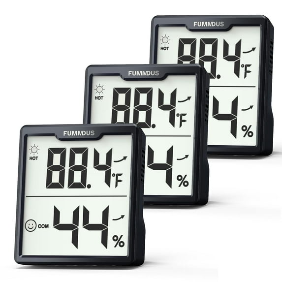 3 Pieces Digital Hygrometer Indoor Thermometer Humidity Meter with ...