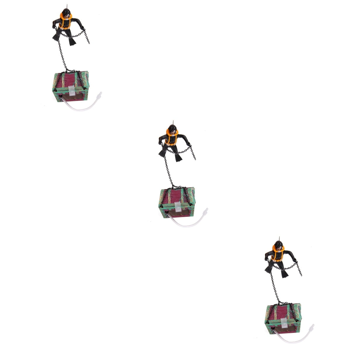 3 Pieces Diver Treasure Chest Aquarium Decorations Fish Tank - Walmart.com