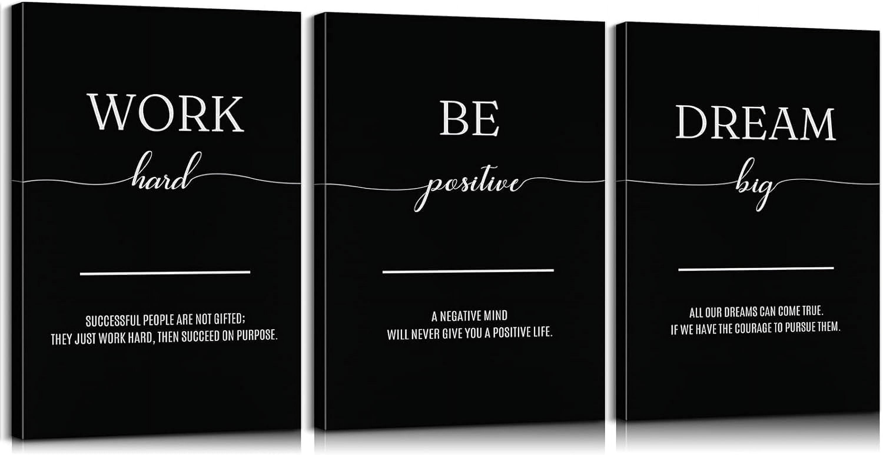 3 Pieces Dream Big Positive Quotes Wall Decor Be Positive Motivational ...