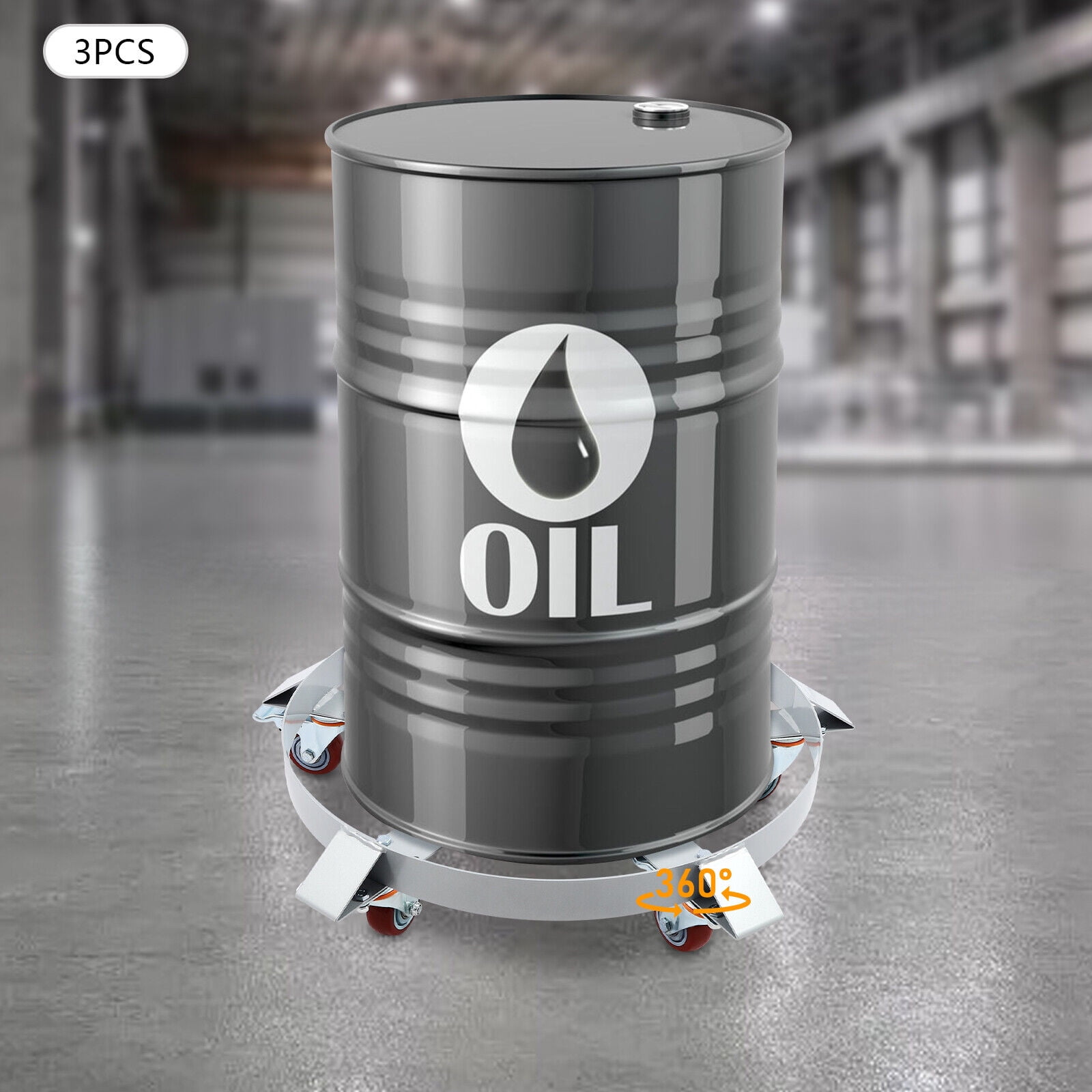 3 Pieces Drum Dolly with 5 Wheels Q235 Steel 55 Gallon Drum Dolly, 3 ...