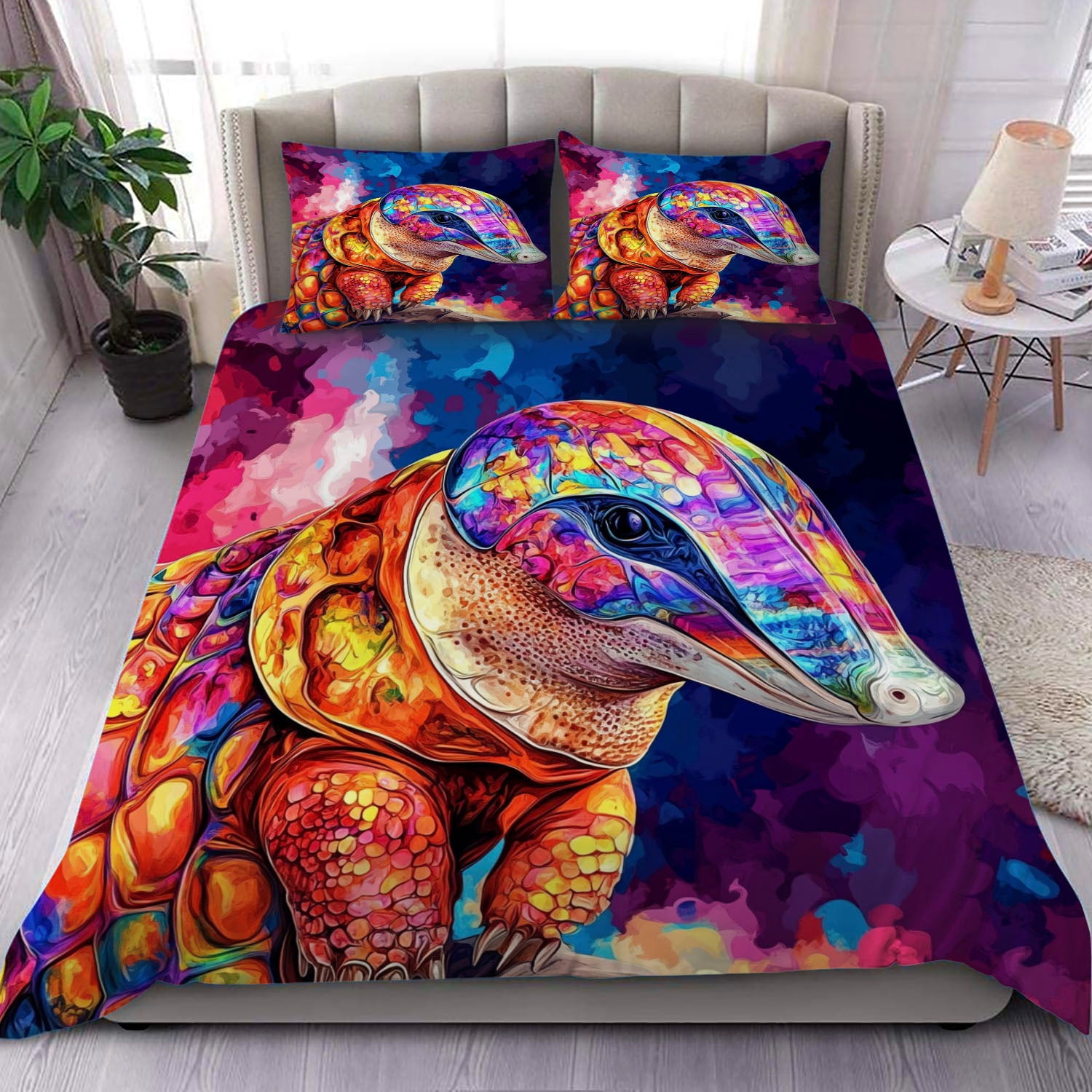 3 Pieces Duvet Cover Set-Abstract 3D Armadillo- 3D Print Bedding 1 ...