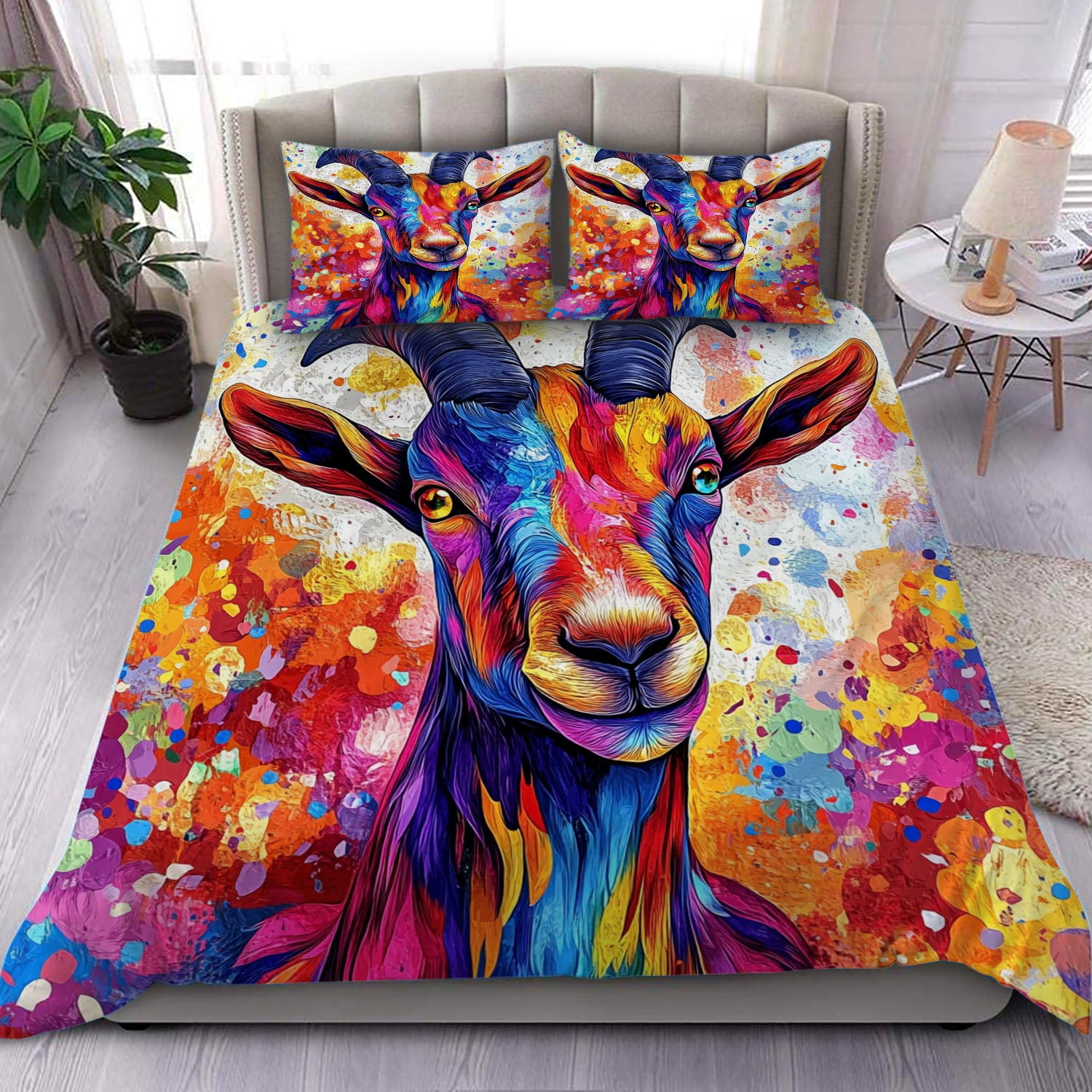 3 Pieces Duvet Cover Set-Abstract 3D Mountain Goat- 3D Print Bedding 1 ...