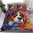3 Pieces Duvet Cover Set Beagle Dog 3D Print Bedding 1 Duvet Cover 2 ...